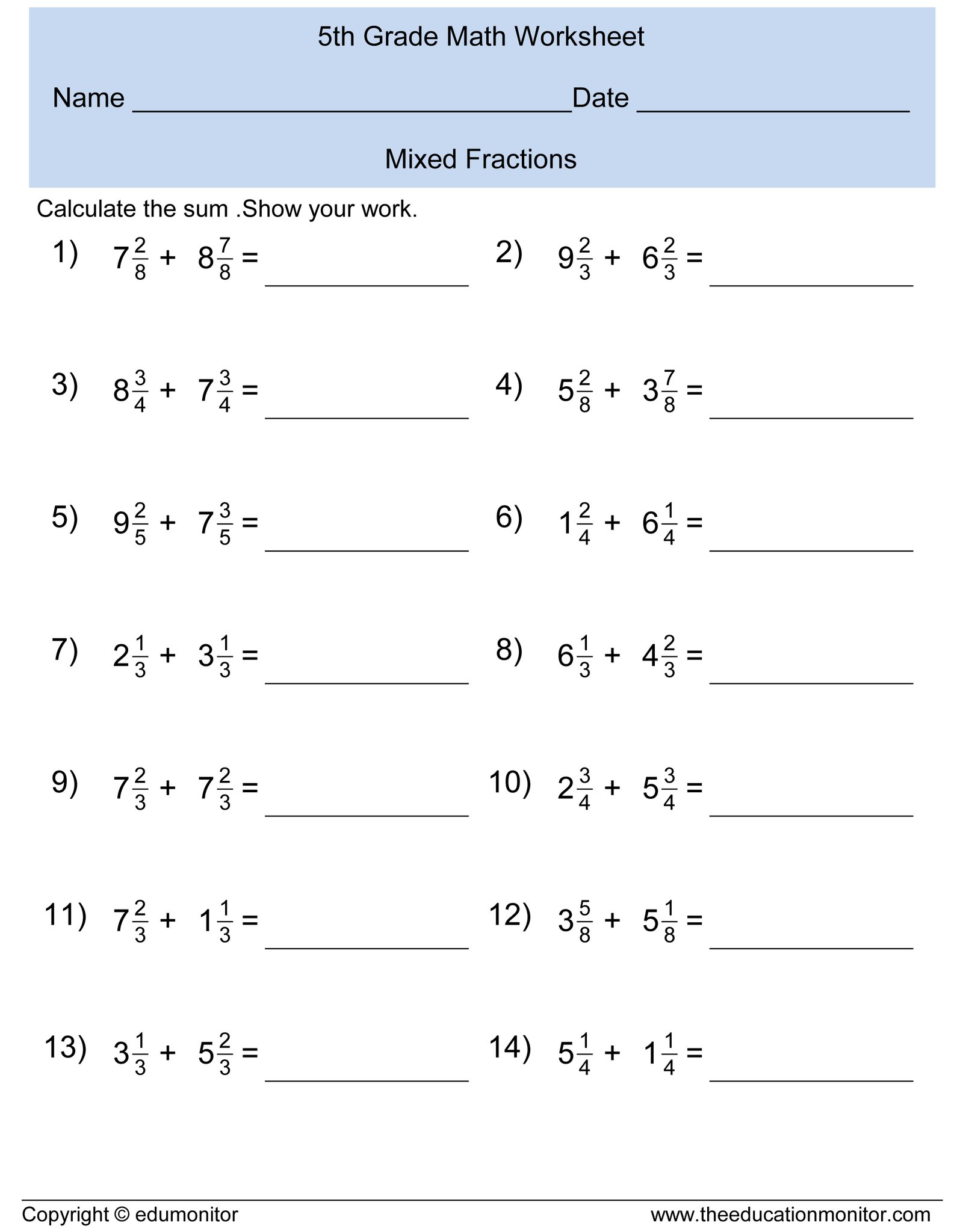 Fun Mixed Fractions Math - EduMonitor | Science, Math, Language Arts