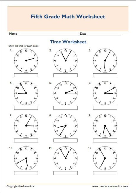 Printable Telling Time pdf - EduMonitor | Science, Math, Language Arts