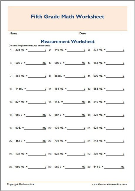 Practice Measurement Mathematics Activities - EduMonitor | Science ...