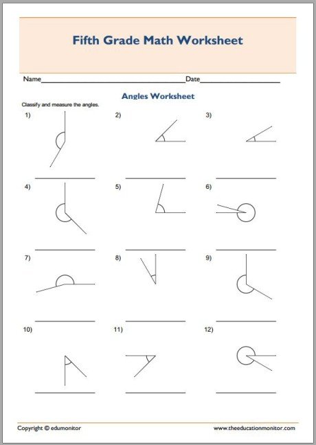 Geometry Measuring Angles Worksheets - EduMonitor | Science, Math ...
