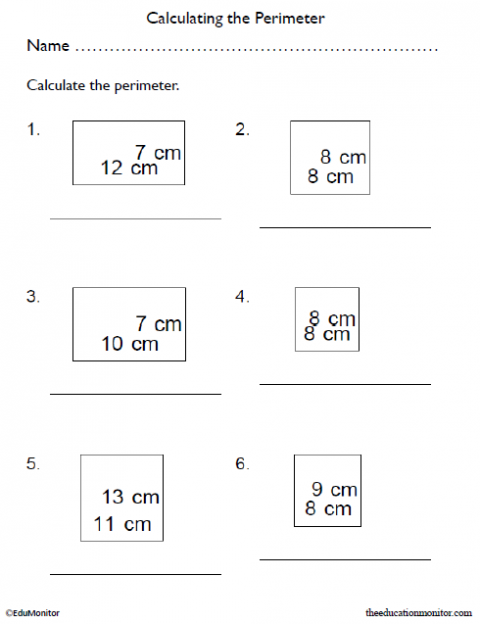 Grade 4 Perimeter of Basic Shapes Math Worksheet - EduMonitor | Science ...
