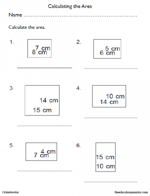 Grade 5 Area Math Worksheet - EduMonitor | Science, Math, Language Arts