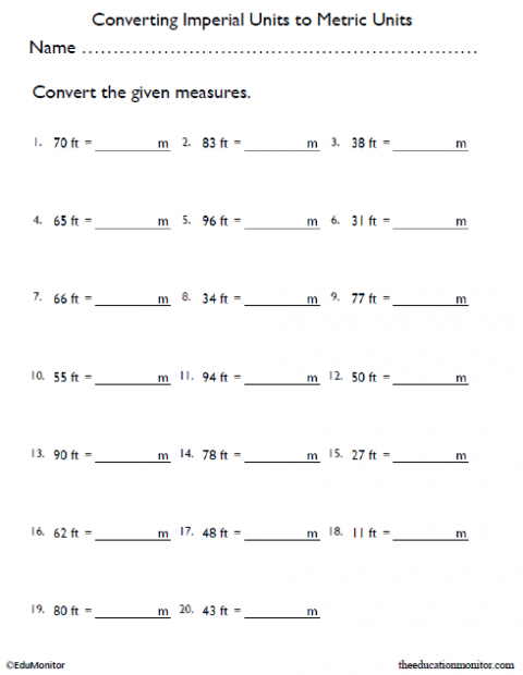 5th Grade Converting Units of Measurement Math Worksheet - EduMonitor ...