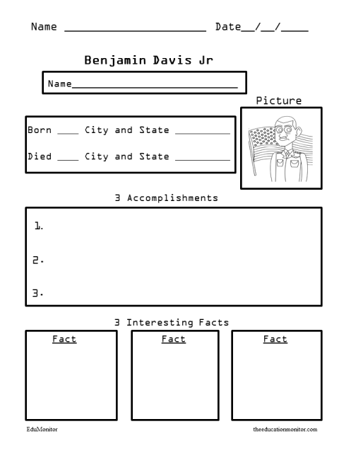 Free Biography Printable for 3rd Grade - EduMonitor | Science, Math ...