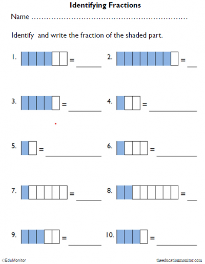 Second Grade Identify the Fractions Math Worksheet - EduMonitor ...
