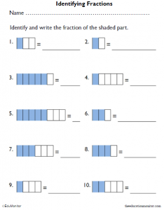Write the Fraction of the Shaded Part Worksheet - EduMonitor | Science ...