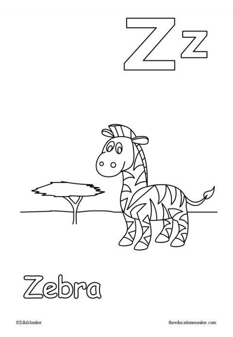 Alphabet Letter Z Coloring Pages - EduMonitor | Science, Math, Language ...