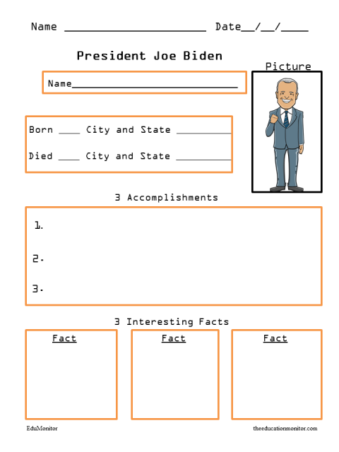President Joe Biden Biography Social Studies Worksheet - EduMonitor ...