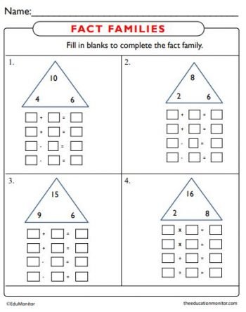 Fact Family Puzzle Worksheet - EduMonitor | Science, Math, Language Arts