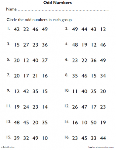 Circle the Odd Numbers Worksheet Free Printable - EduMonitor | Science ...