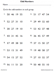 Math Worksheets| Circle the Odd Numbers - EduMonitor | Science, Math ...
