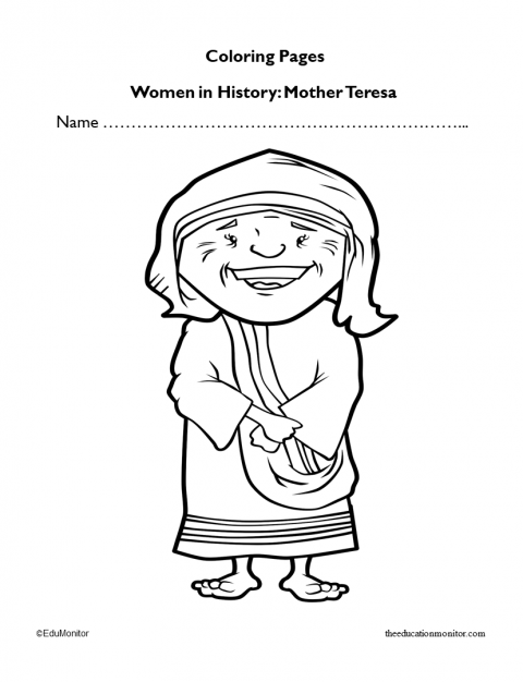 Mother Teresa Worksheet for Kids - EduMonitor | Science, Math, Language ...