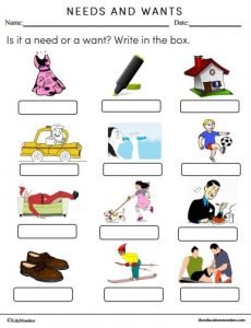 Needs and wants worksheet for grade 1 - EduMonitor | Science, Math ...