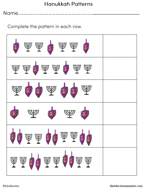 Hanukkah Patterns Activities for Second Grade - EduMonitor | Science ...