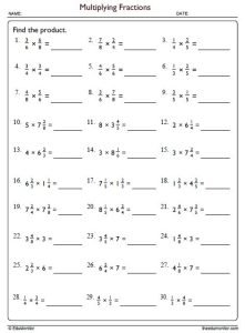 Multiplying Fractions Worksheet for Grade 7 - EduMonitor | Science ...