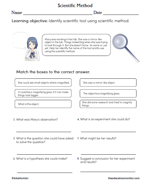 Scientific Method Science Worksheet For Grade 6 Edumonitor Science
