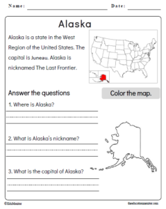 Alaska State Worksheet - EduMonitor | Science, Math, Language Arts