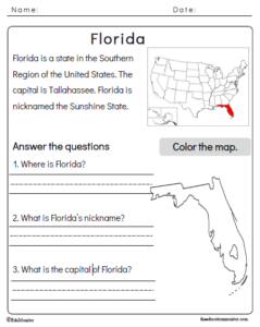 Florida State Worksheet - EduMonitor | Science, Math, Language Arts