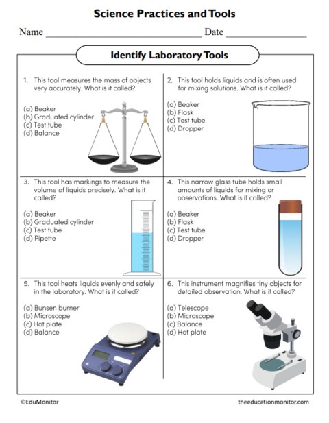 Identify Laboratory Tools Science Worksheet - EduMonitor | Science ...