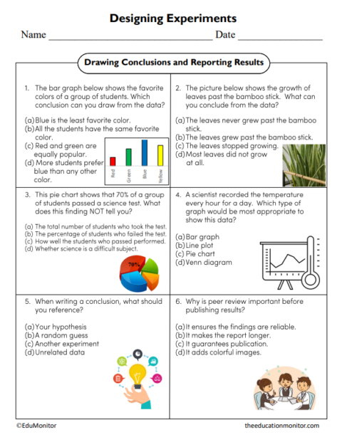 Drawing Conclusions and Reporting Results Science Worksheet ...