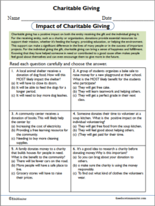 Charitable Giving Worksheet for Grade 7 pdf - EduMonitor | Science ...