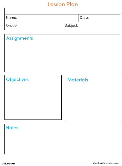 Editable Lesson Plan Templates for Elementary and Middle School ...