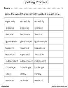 Spelling Words Correctly English Language Arts Worksheet - EduMonitor ...
