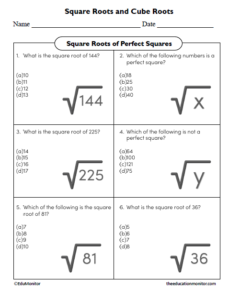 Square Roots and Cube Roots Eighth Grade Math - EduMonitor | Science ...