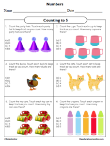 Counting to 5 Kindergarten Math Worksheet - EduMonitor | Science, Math ...