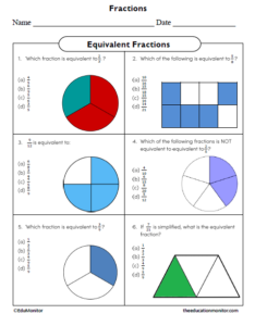 Equivalent Fractions Seventh Grade Math Worksheet - EduMonitor ...