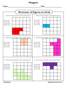 Perimeter of Figures on Grids Fifth Grade Math Worksheet - EduMonitor ...