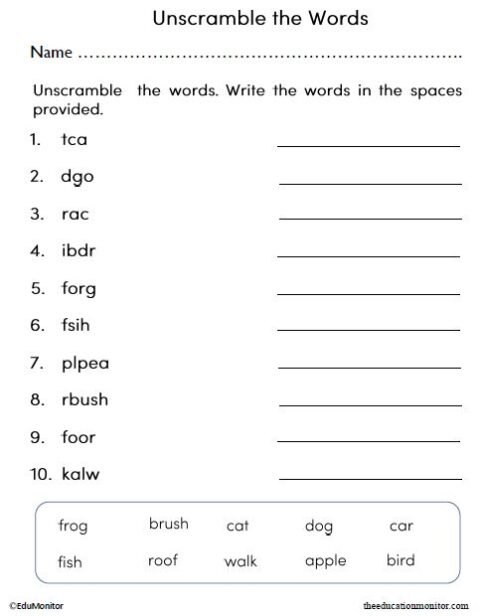 Letter Scramble Spelling Bee Preparation Worksheet - EduMonitor ...