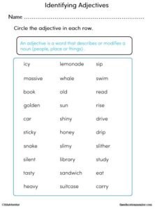 Identifying Adjectives Worksheet for 2nd Grade - EduMonitor | Science ...