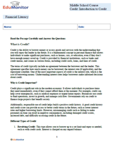Introduction to Credit Financial Literacy Booklet - EduMonitor ...
