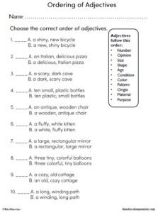 5th Grade Ordering Adjectives Worksheet - EduMonitor | Science, Math ...