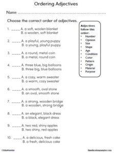 Ordering Adjectives Worksheet for 5th Grade - EduMonitor | Science ...