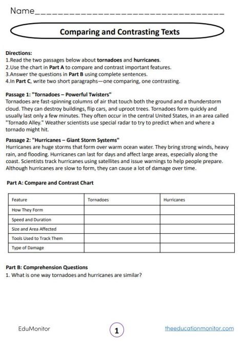 Comparing and Contrasting Texts Grade 5 ELA Explained - EduMonitor ...