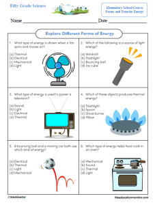 Explore Different Forms of Energy Science Worksheet - EduMonitor ...
