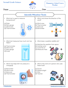 Identify Weather Tools Second Grade Worksheet - EduMonitor | Science ...