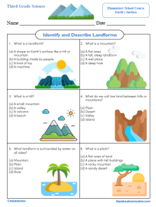 Identify and Describe Landforms Science Worksheet - EduMonitor ...