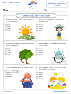 Different Kinds of Weather First Grade Science Worksheet - EduMonitor ...