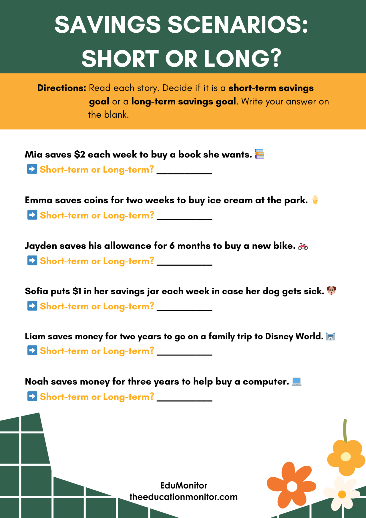 Why We Save 2nd Grade Financial Literacy Worksheet - EduMonitor ...
