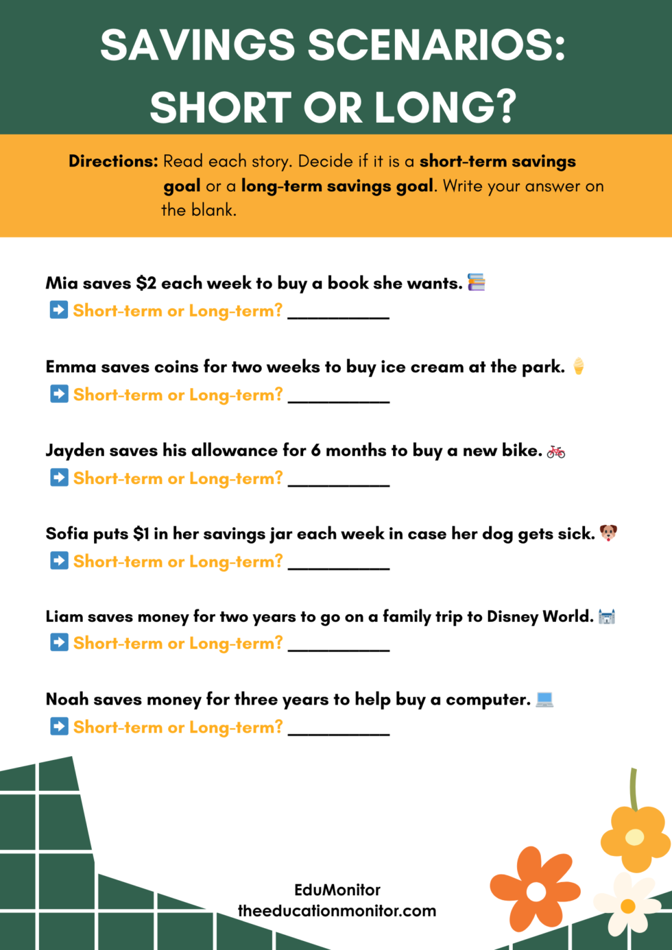 Why We Save 2nd Grade Financial Literacy Worksheet - EduMonitor ...